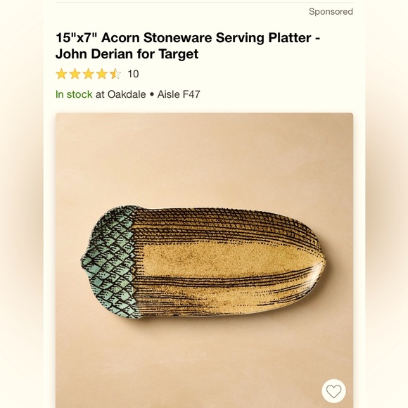 John Derian | Dining | Nwt 5x7 Acorn Platter By John Derian | Poshmark